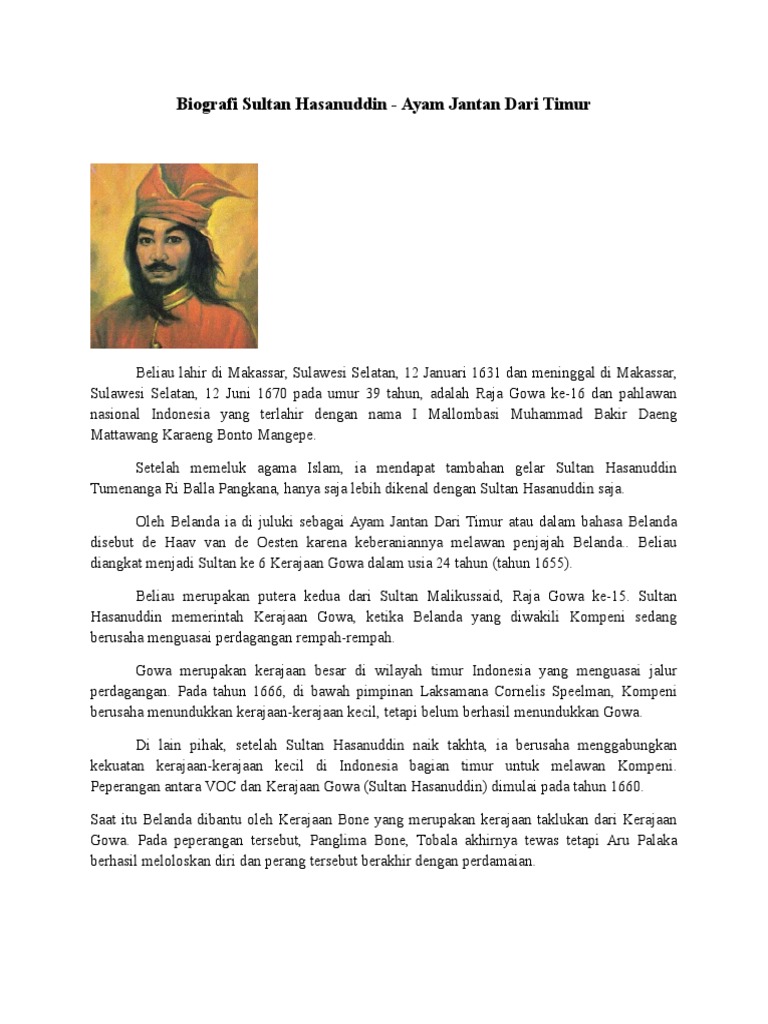 Biografi Sultan Hasanuddin | PDF