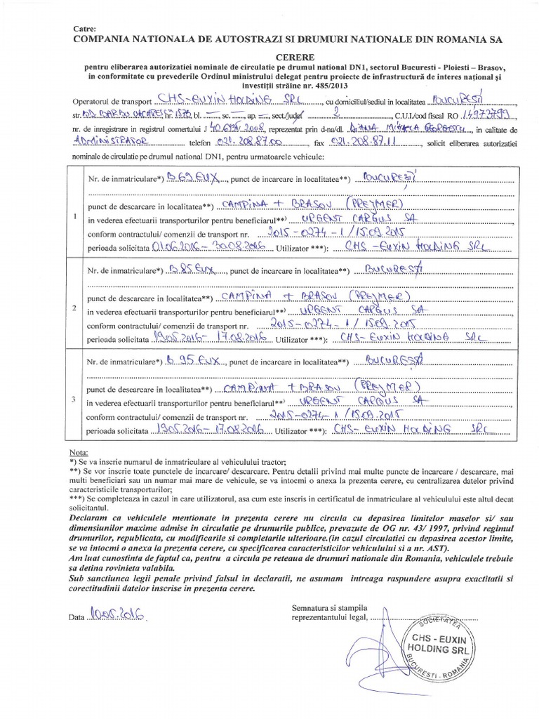 Cerere Autorizatie Dn1 | PDF