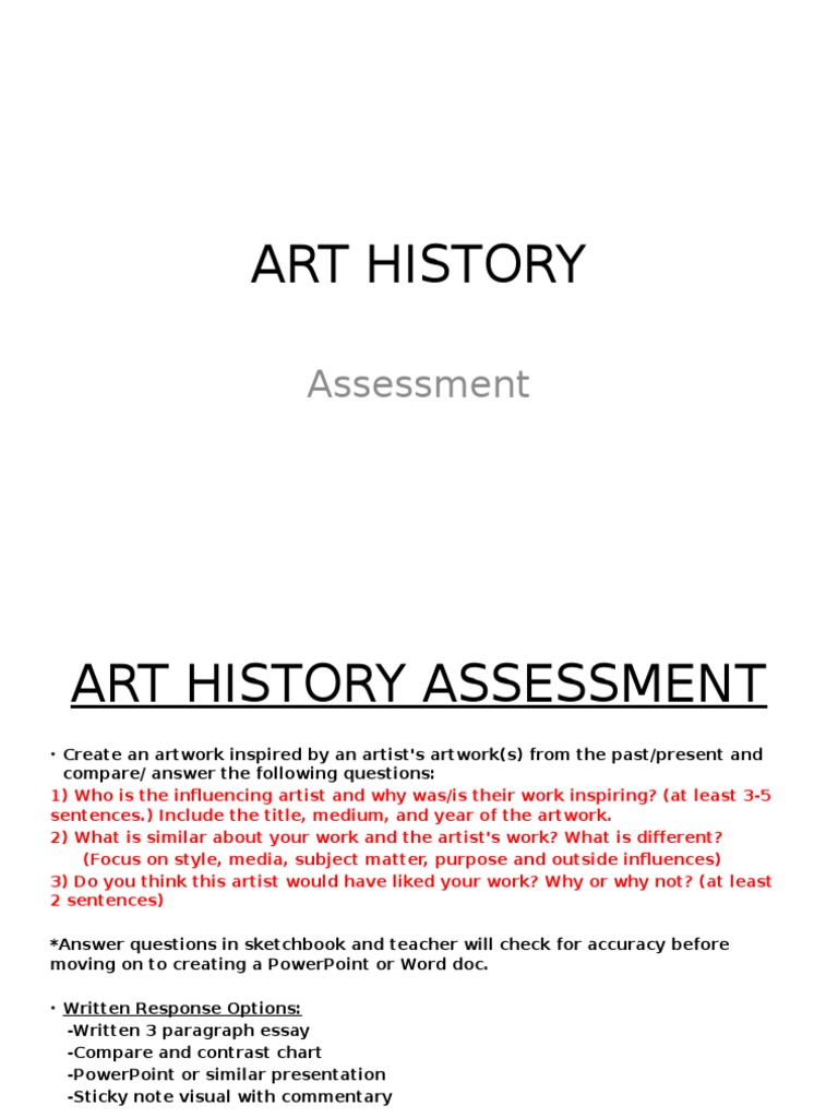 Art History Assessment PPT 2017 | PDF