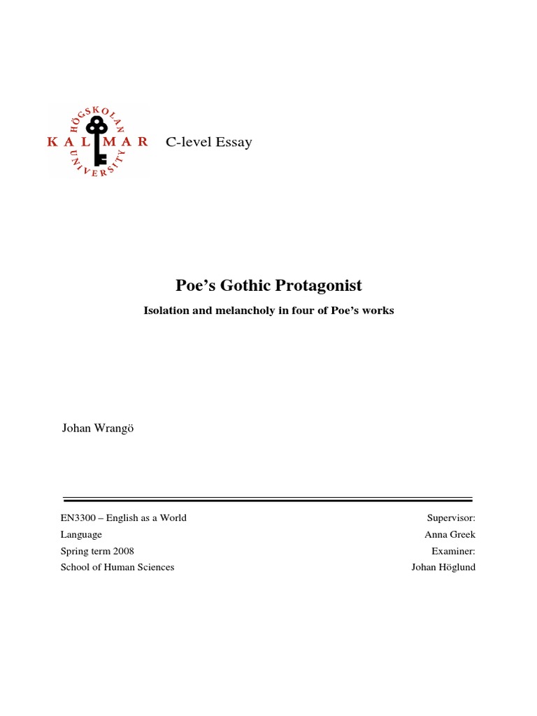 Isolation and Melancholy in Poe's Works | PDF | The Raven | Gothic Fiction