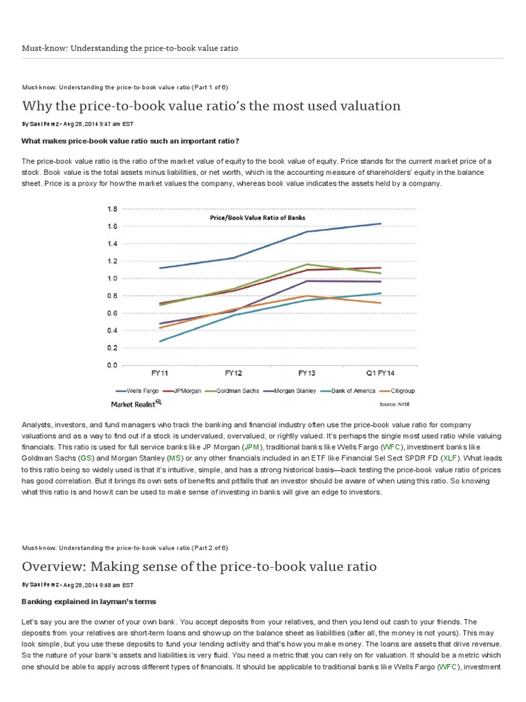 Why The Price-To-book Value Ratio's The Most Used Valuation - Market ...