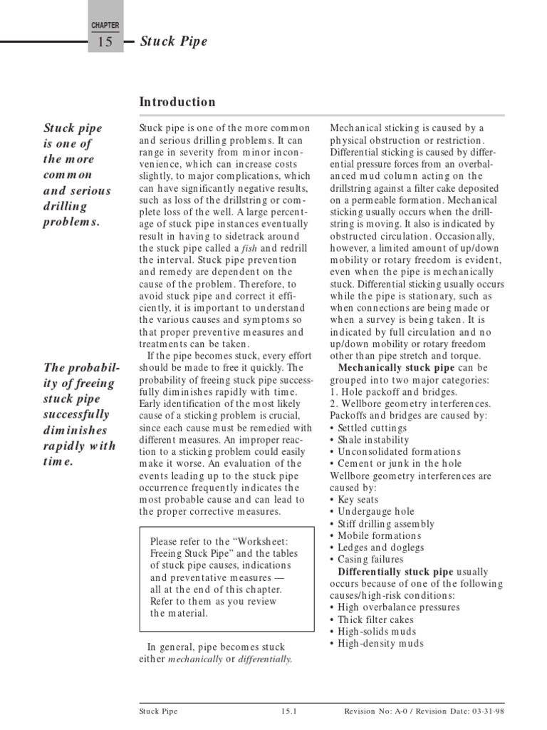 Stuck Pipe PDF | PDF | Casing (Borehole) | Drilling Rig