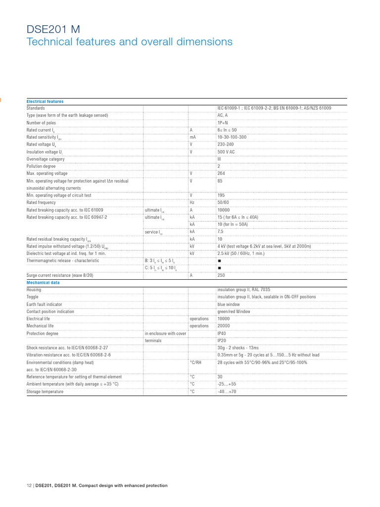 Technical Datasheet DSE201 M | PDF | Insulator (Electricity ...