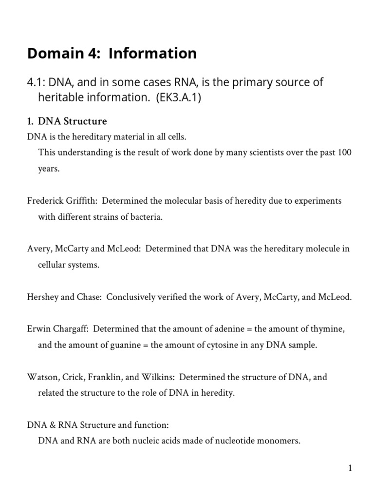 DNA Structure and Genetic Processes | PDF