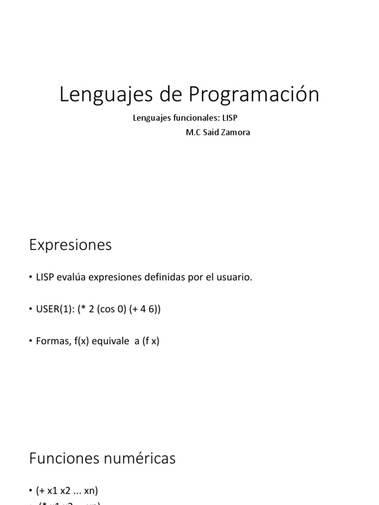 Notas Lenguajes de Programación LISP | PDF | Informática