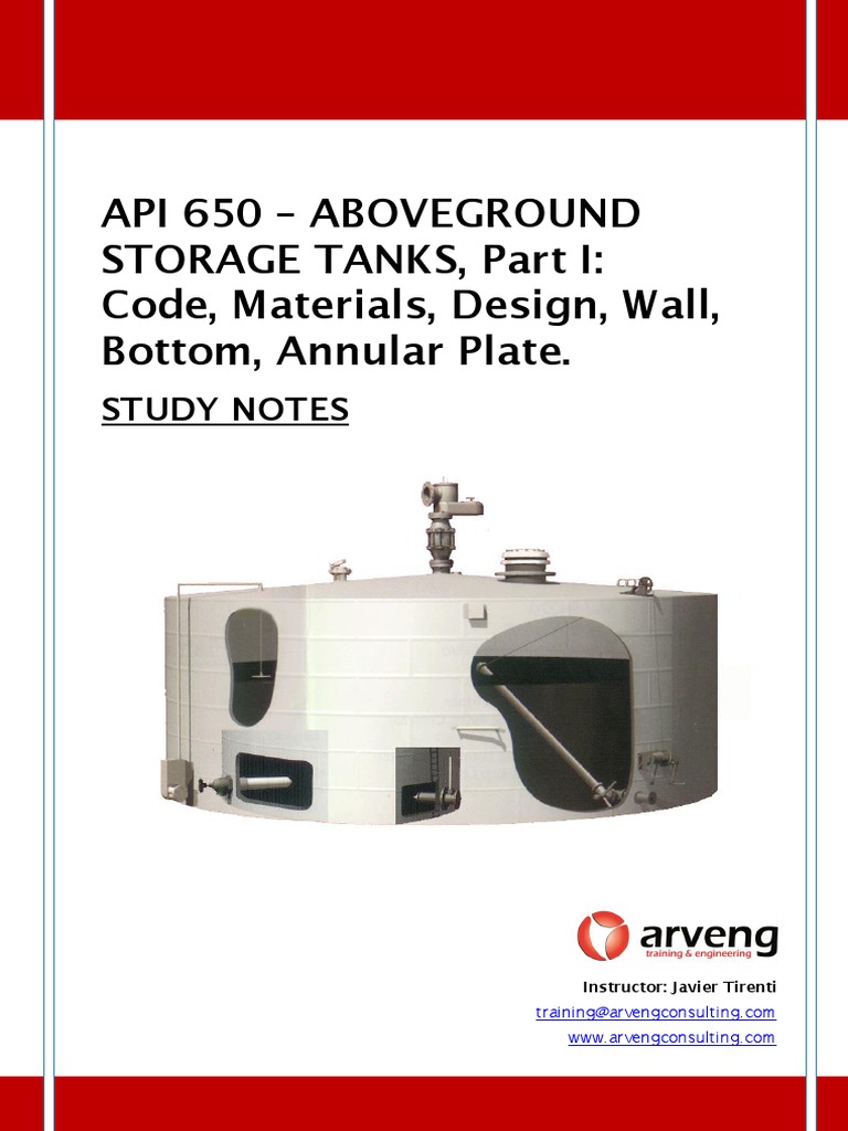 API 650 Storage Tank Code Guide | PDF | Structural Steel | Oil Refinery