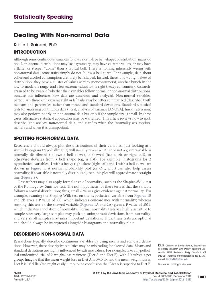 PM&R Volume 4 Issue 12 2012 - Sainani, Kristin L. - Dealing With Non ...