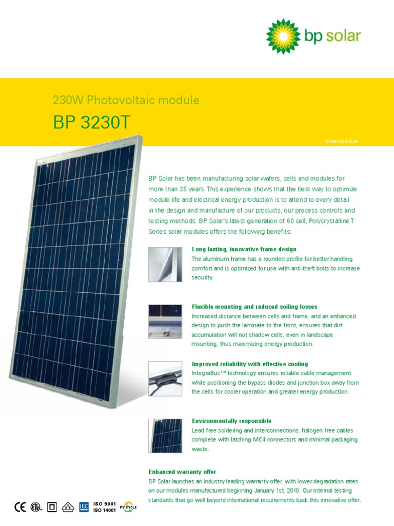 BP 3230T | PDF | Solar Panel | Photovoltaics