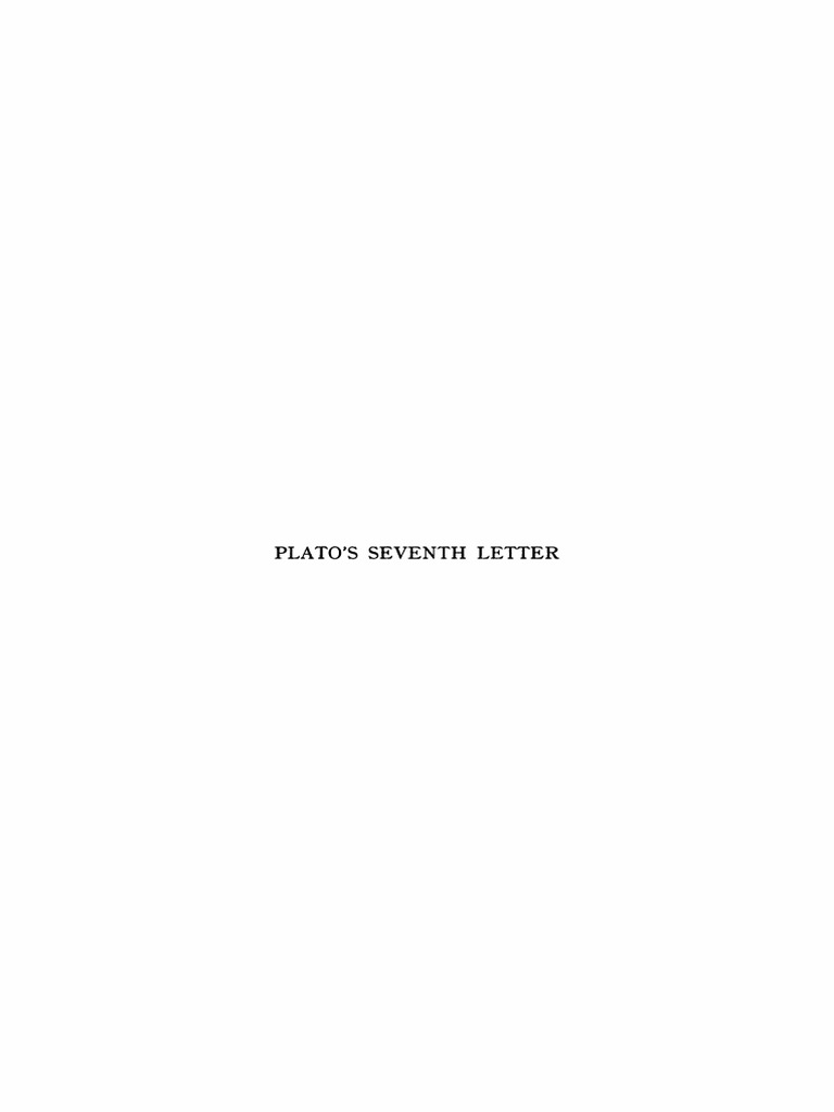 PhA 014 - Edelstein - Plato's Seventh Letter 1966 PDF | PDF | Plato ...