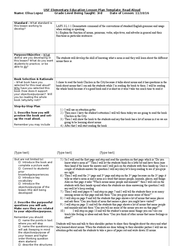 Read Aloud Lesson Plan | PDF | Rules | Languages