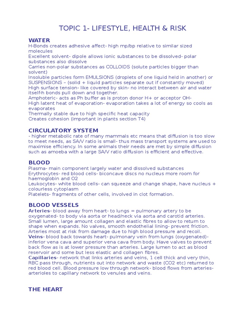 Biology Revision | PDF | Atrium (Heart) | Heart Valve