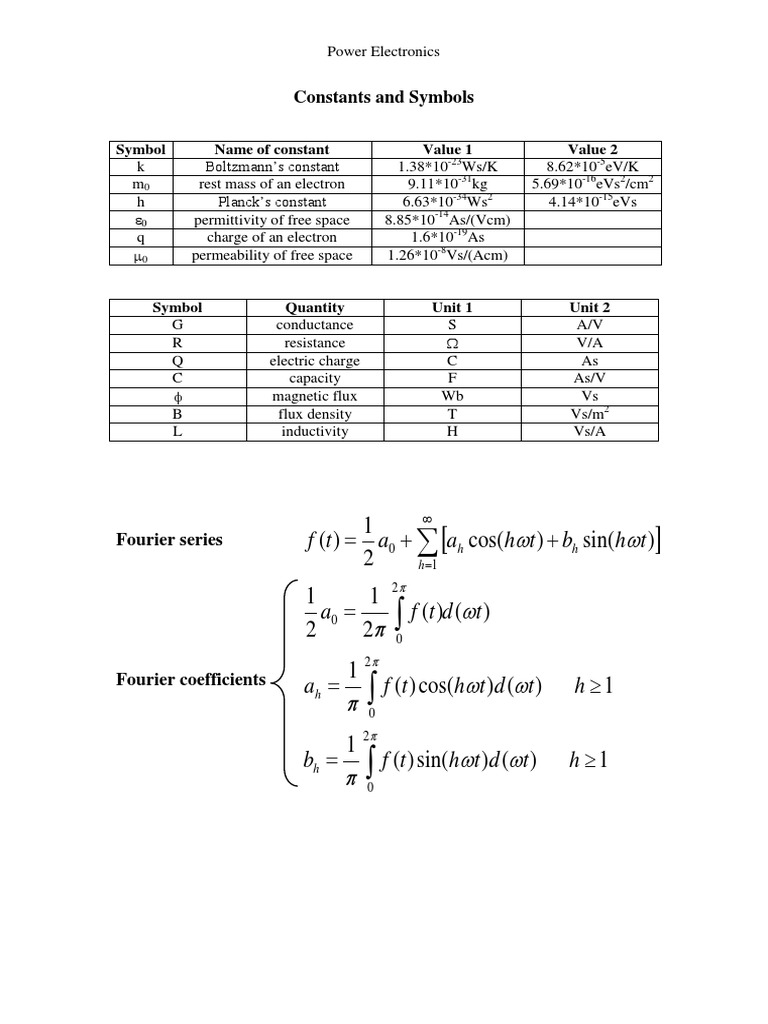 Foourier Tables | PDF
