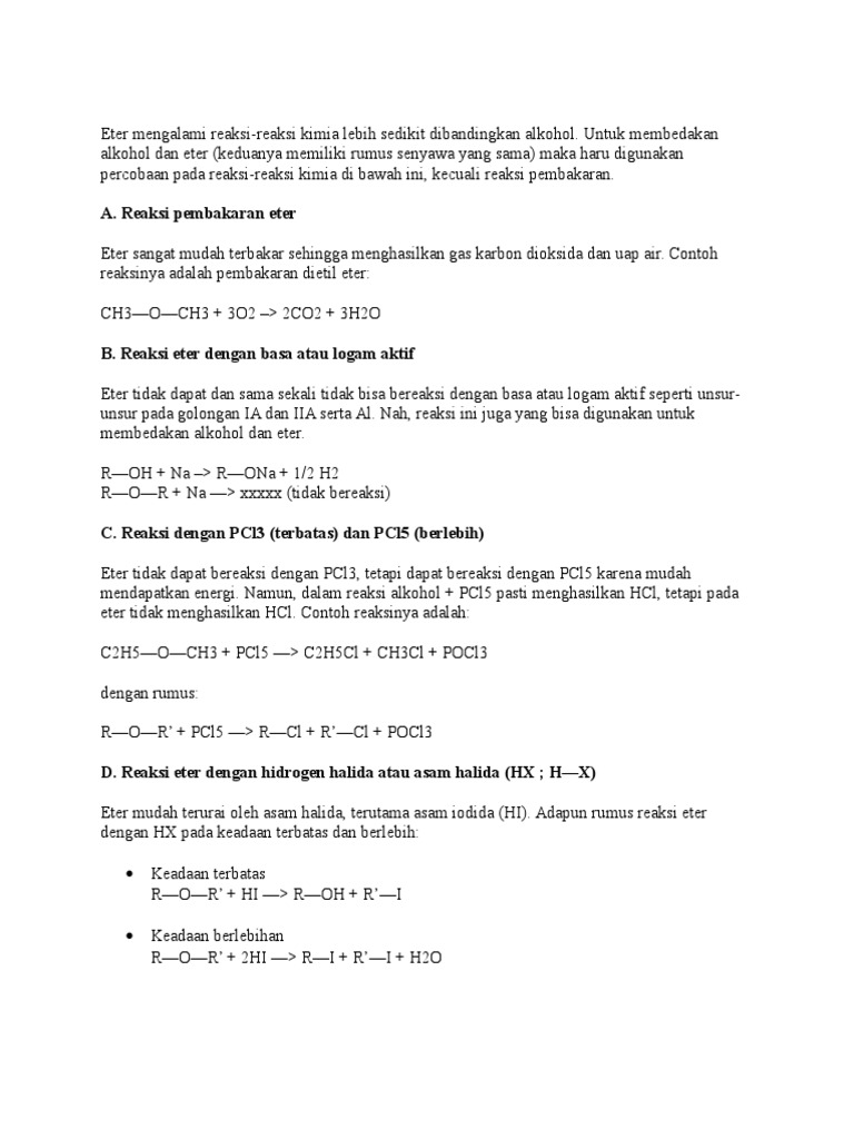 Reaksi Eter | PDF