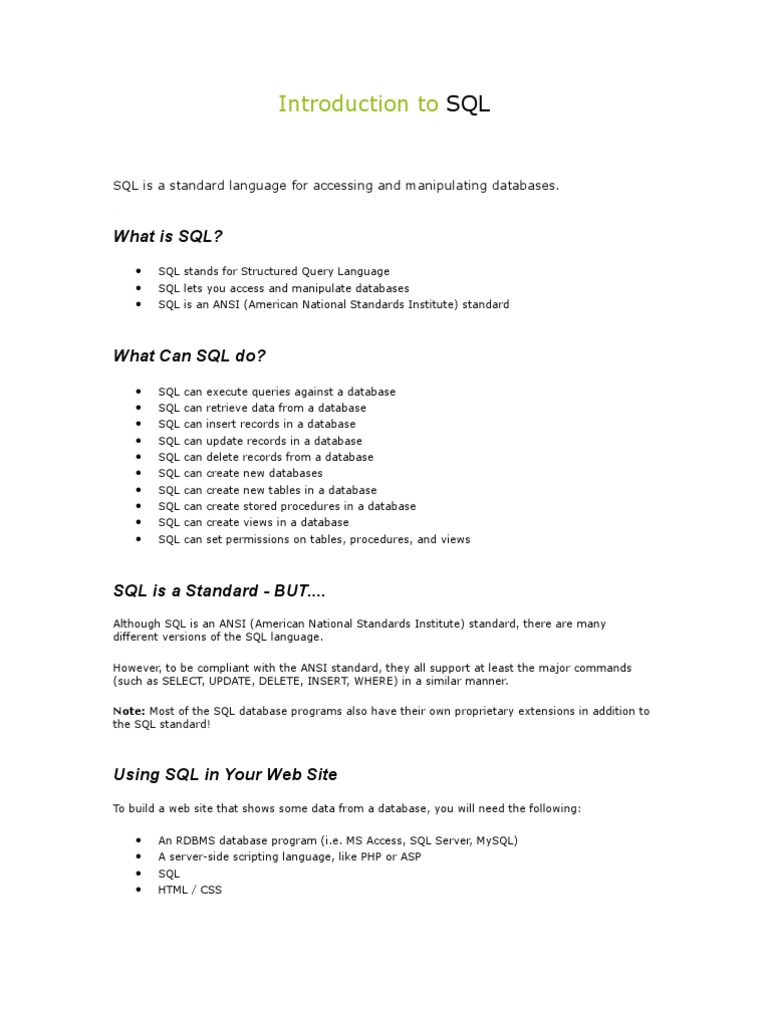 SQL Handbook | PDF | Database Index | Sql