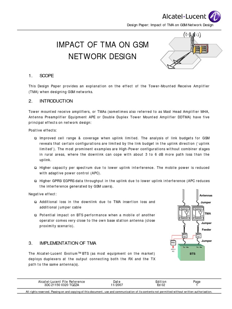 Design Paper - Impact of TMA On GSM Network Design - Ed2 | PDF ...