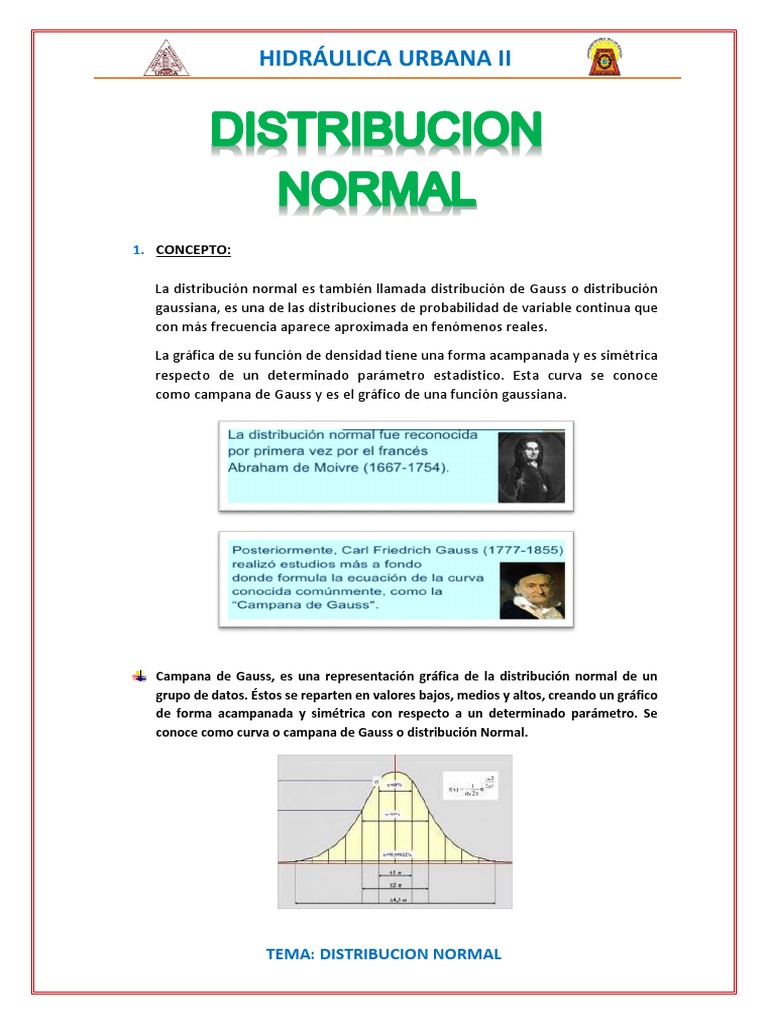 Distribucion Normal | PDF | Distribución normal | Distribución de ...