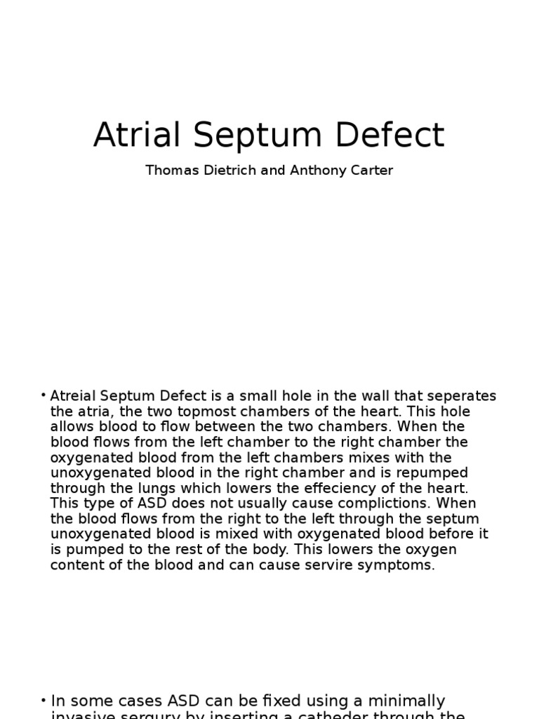 Atrial Septum Defect | PDF