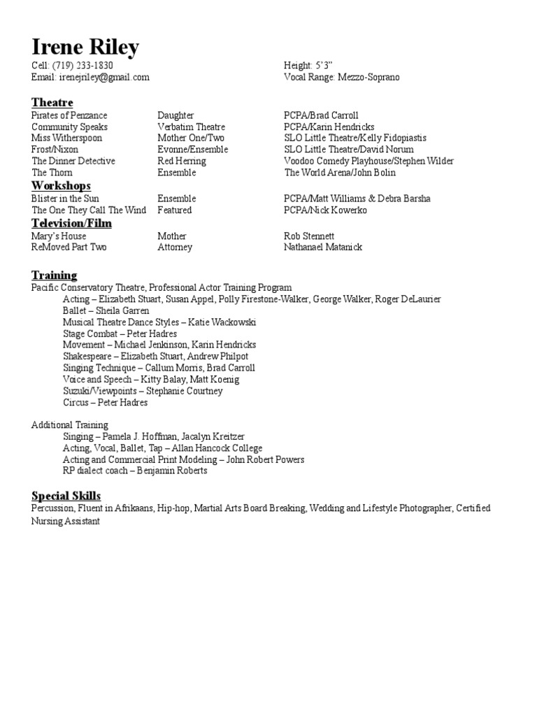 Irene Platt Resume | PDF