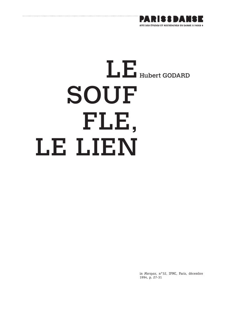 Le Souffle selon Hubert Godard | PDF