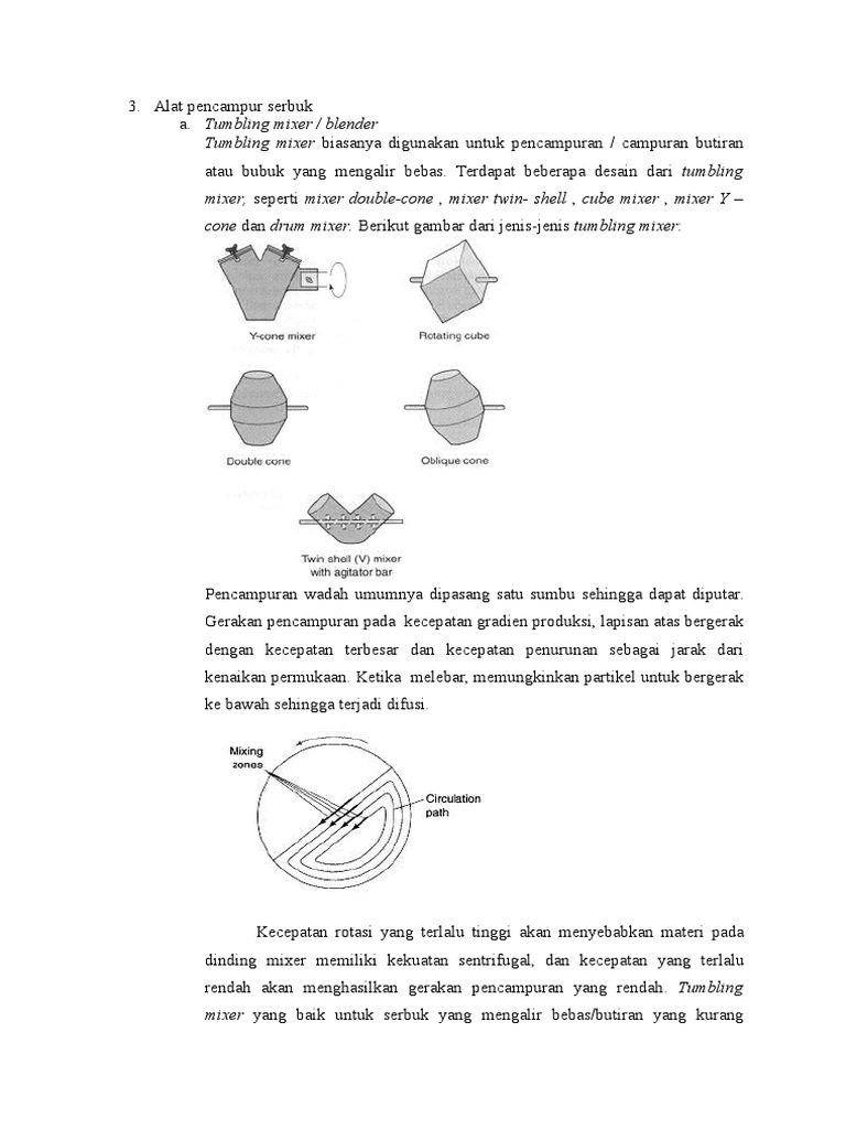 Jenis dan Prinsip Tumbling Mixer | PDF