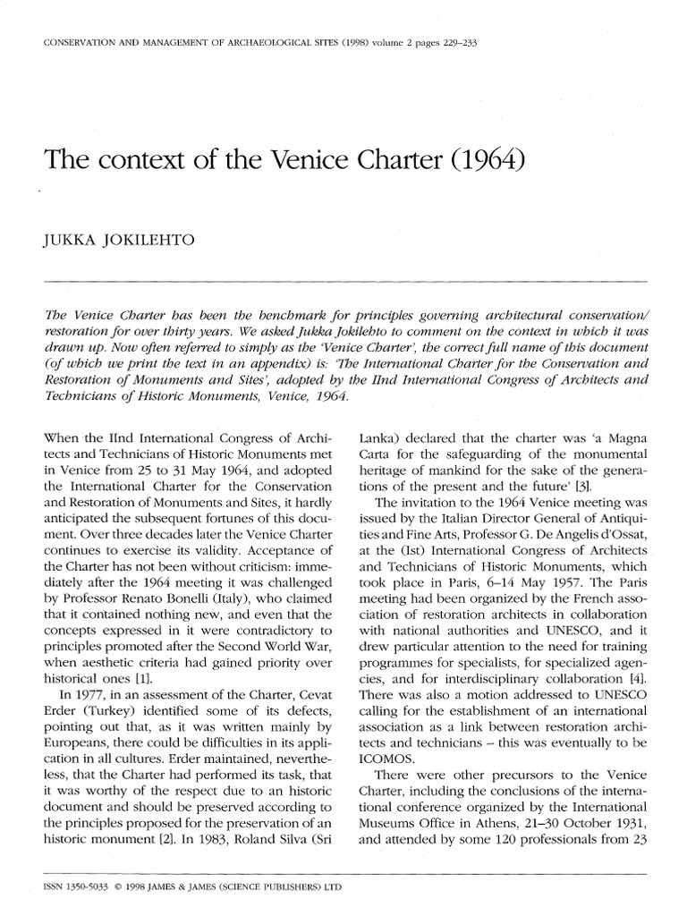 1964 the Context of the Venice Charter 1964 | Museum | Tourist Attractions