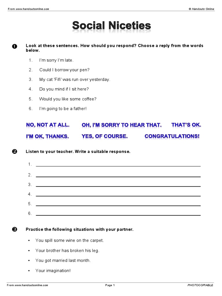 Social Niceties | PDF