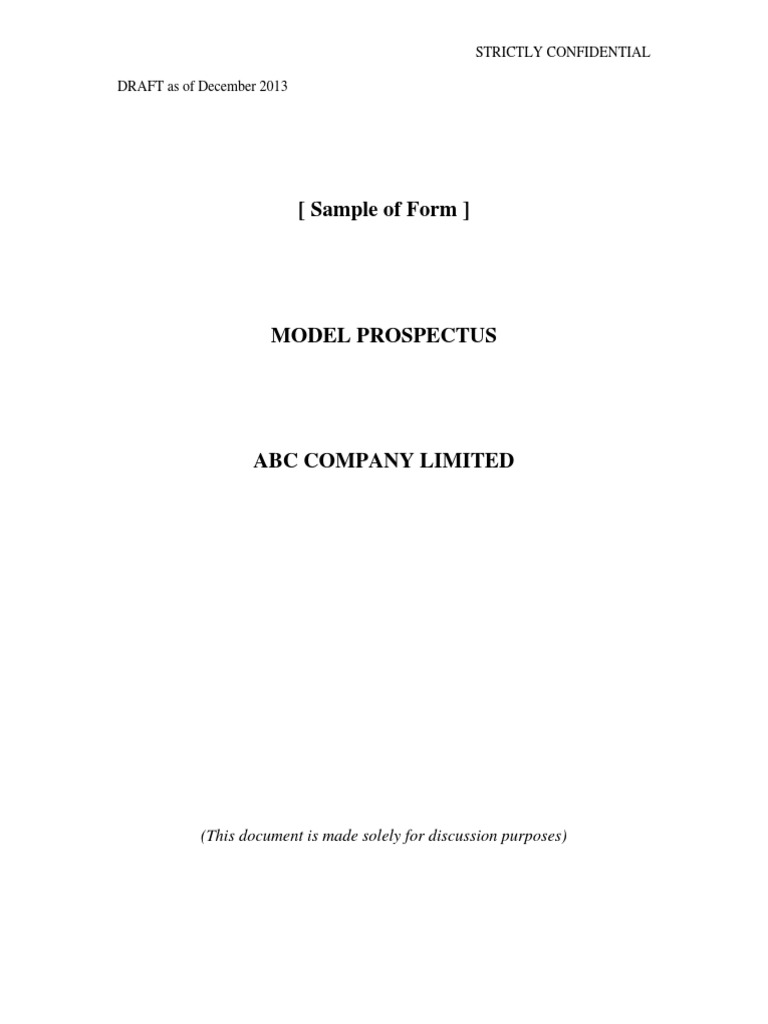 Sample Prospectus | PDF | Audit Committee | Board Of Directors