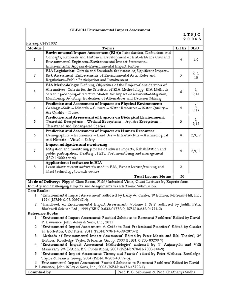 CLE1013 Environmental-Impact-Assessment ETH 1 AC40 | PDF ...