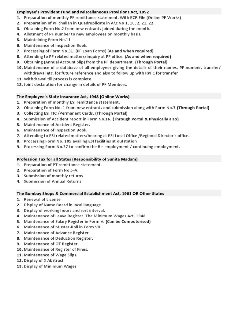 Statutory Compliance | PDF | Wage | Employee Relations