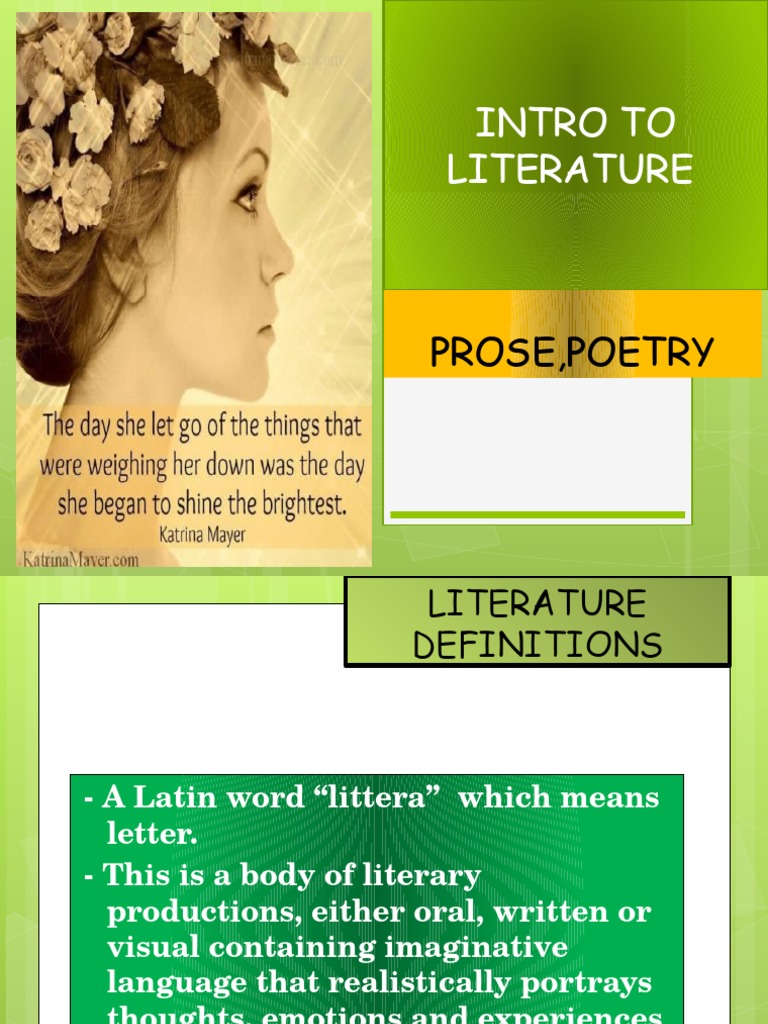 Intro To Literature | PDF | Poetry | Narrative