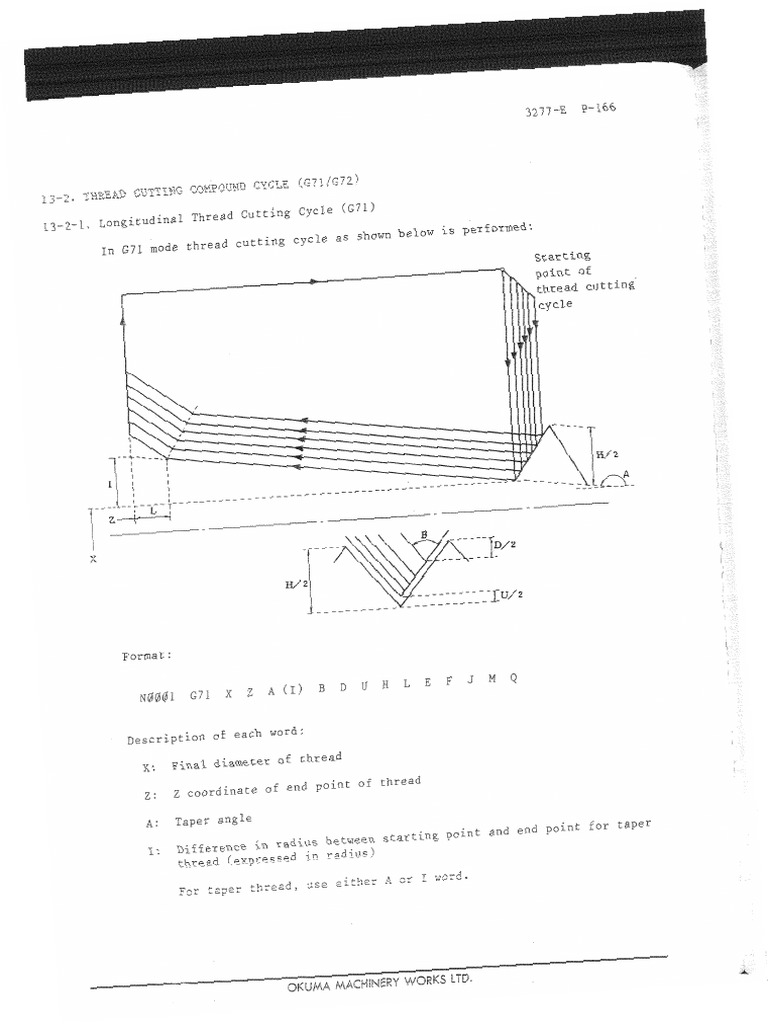 Okuma Threading Cycle Overview | PDF | Geometric Measurement | Geometry