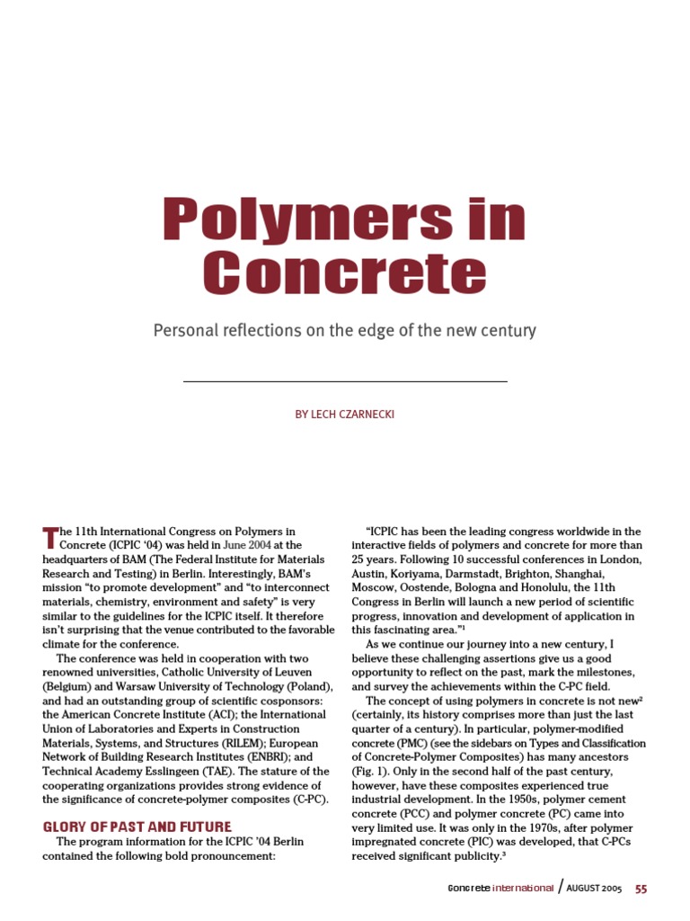 Polymers in Concrete | PDF | Composite Material | Concrete