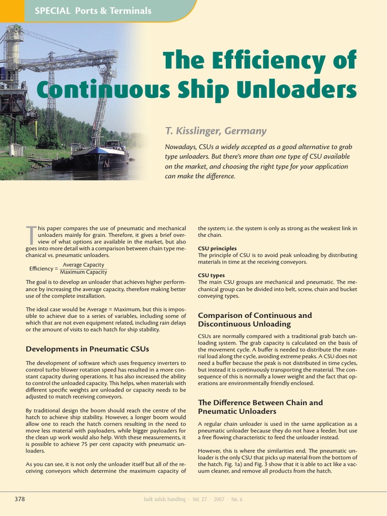 BSH Efficiency of Ship Loading | PDF | Ships | Industries