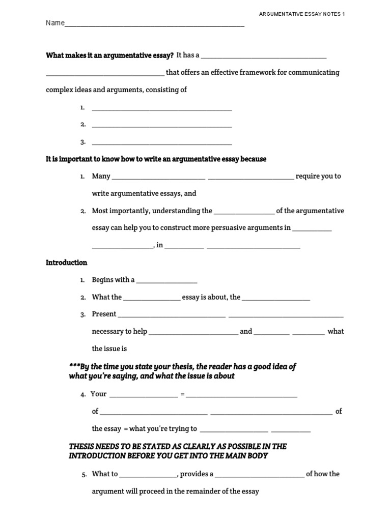 Argumentative Essay Writing Guide | PDF | Career & Growth