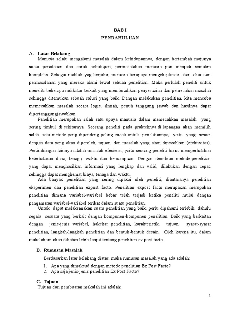 Metode Penelitian Kuantitatif Ex Post Facto | PDF