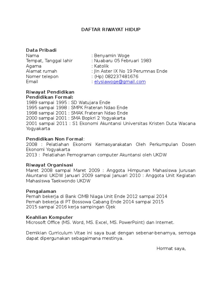 Contoh Surat Lamaran | PDF