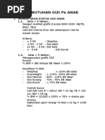 Tabel RDA PD Anak | PDF