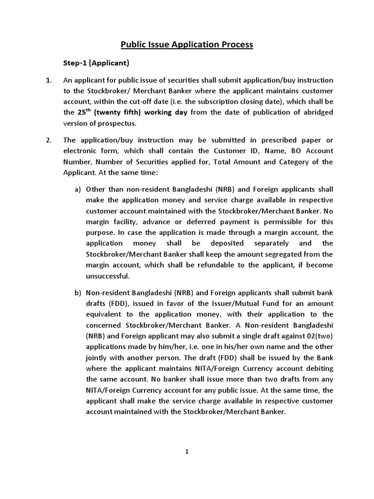 Public Issue Application Process | Download Free PDF | Securities ...