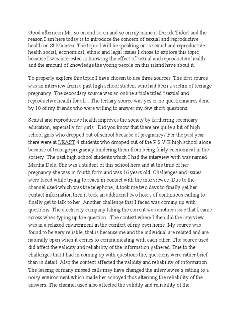 communication studies speech | Adolescence | Interview