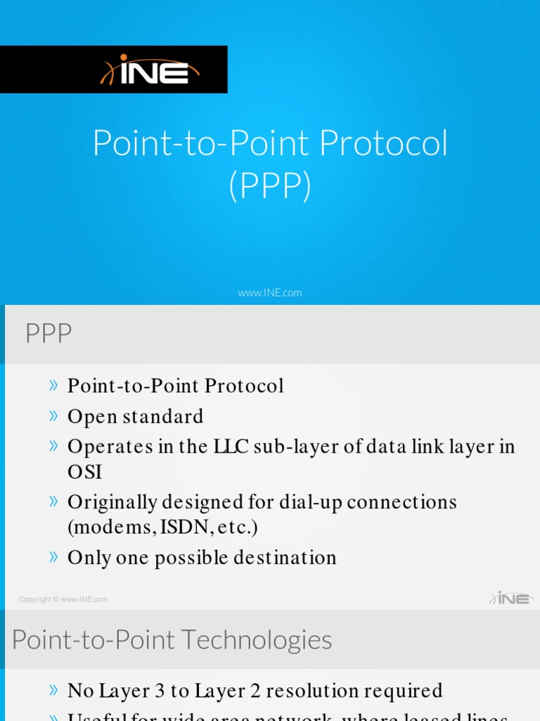 Point-to-Point Protocol (PPP) | PDF | Internet Protocols | Data ...