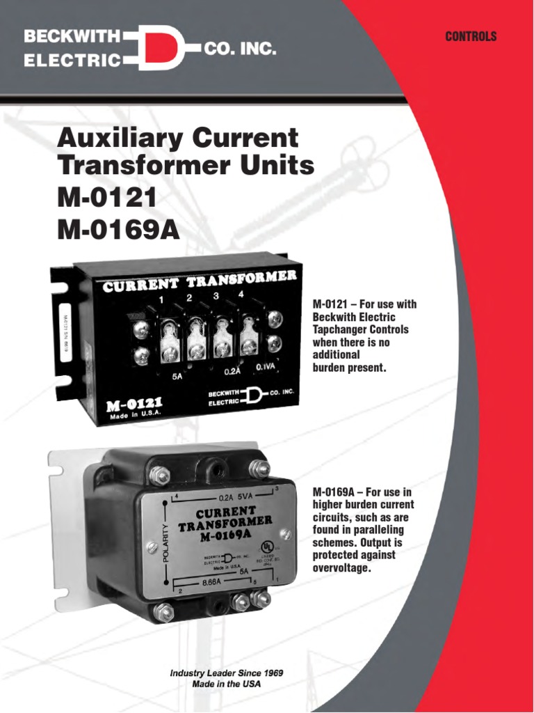 Auxiliary Current Transformer Units M 0121 M 0169A: Controls | PDF ...