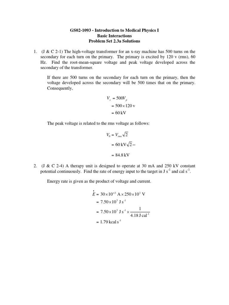 GS02-1093 - Introduction To Medical Physics I Basic Interactions ...