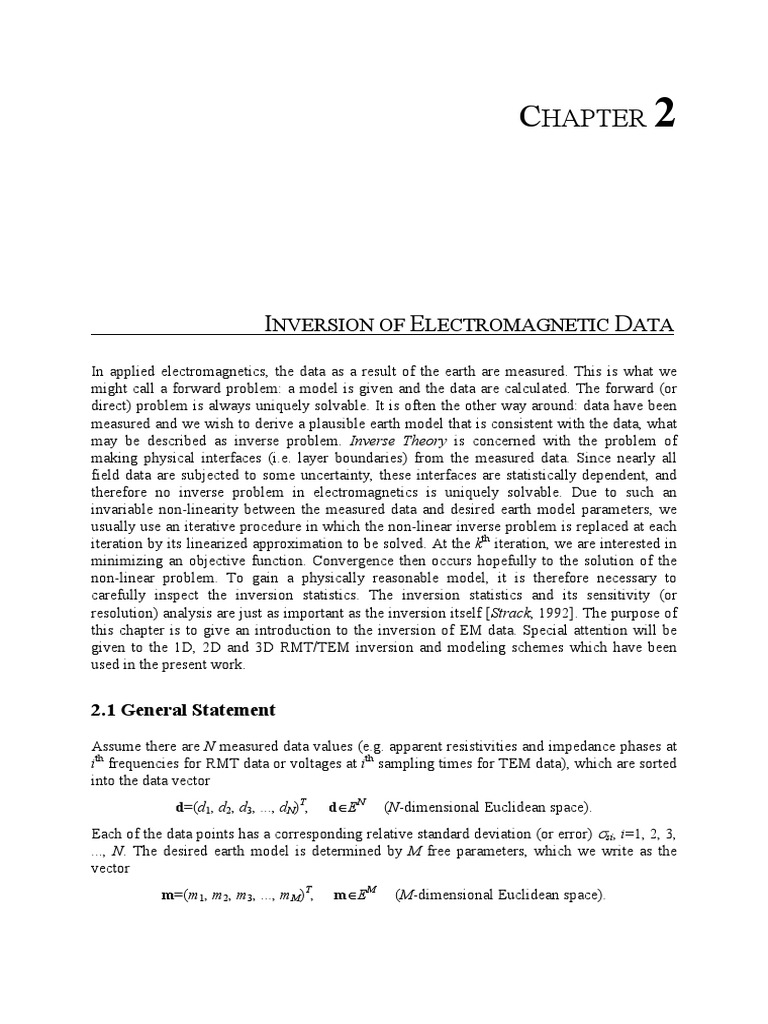 EM Inversion | PDF | Inverse Problem | Least Squares