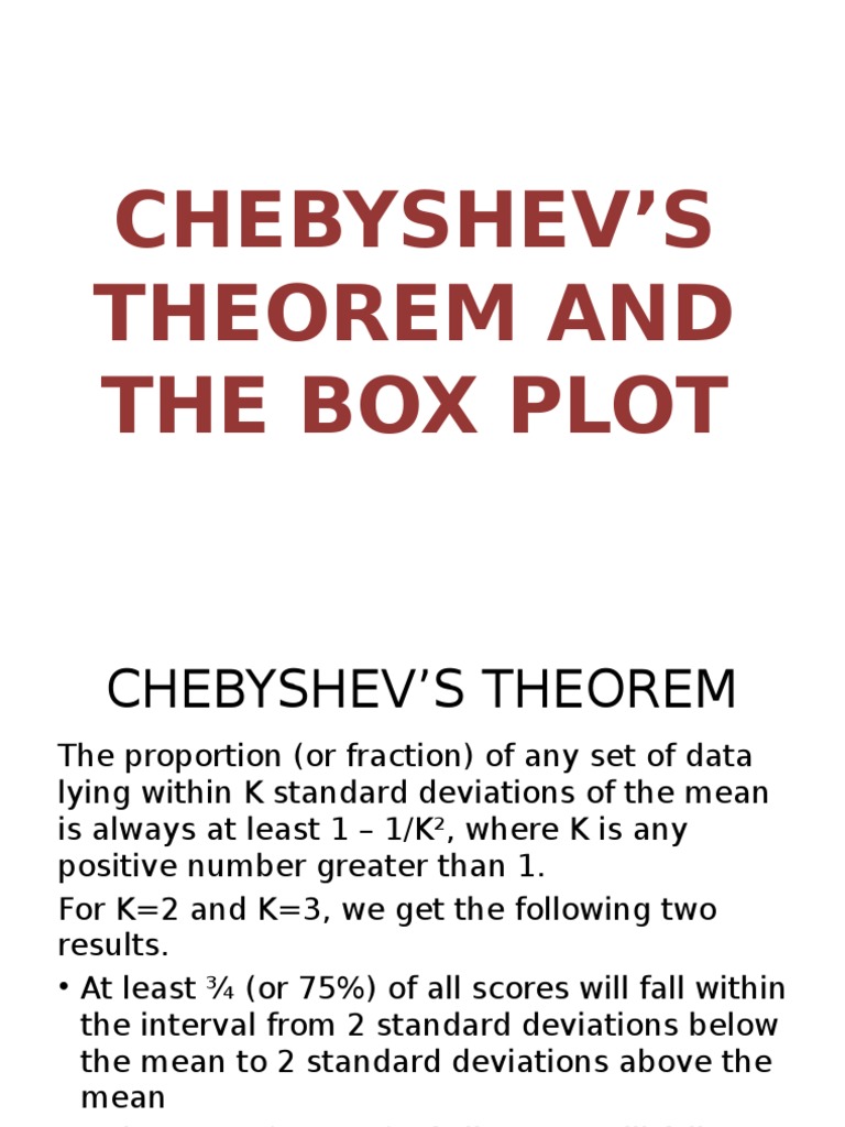 Chebyshev'S Theorem and The Box Plot | PDF