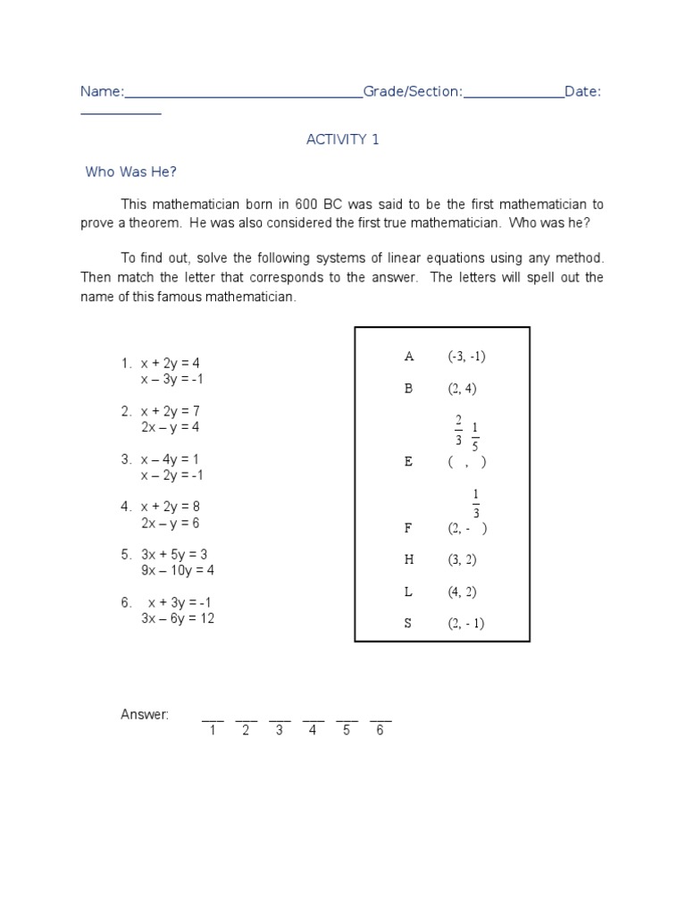 Name: Grade/Section: Date | PDF