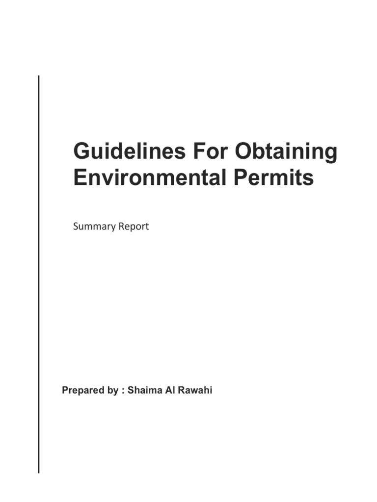 Guidelines For Obtaining Environmental Permits in Oman | Wastewater | Waste