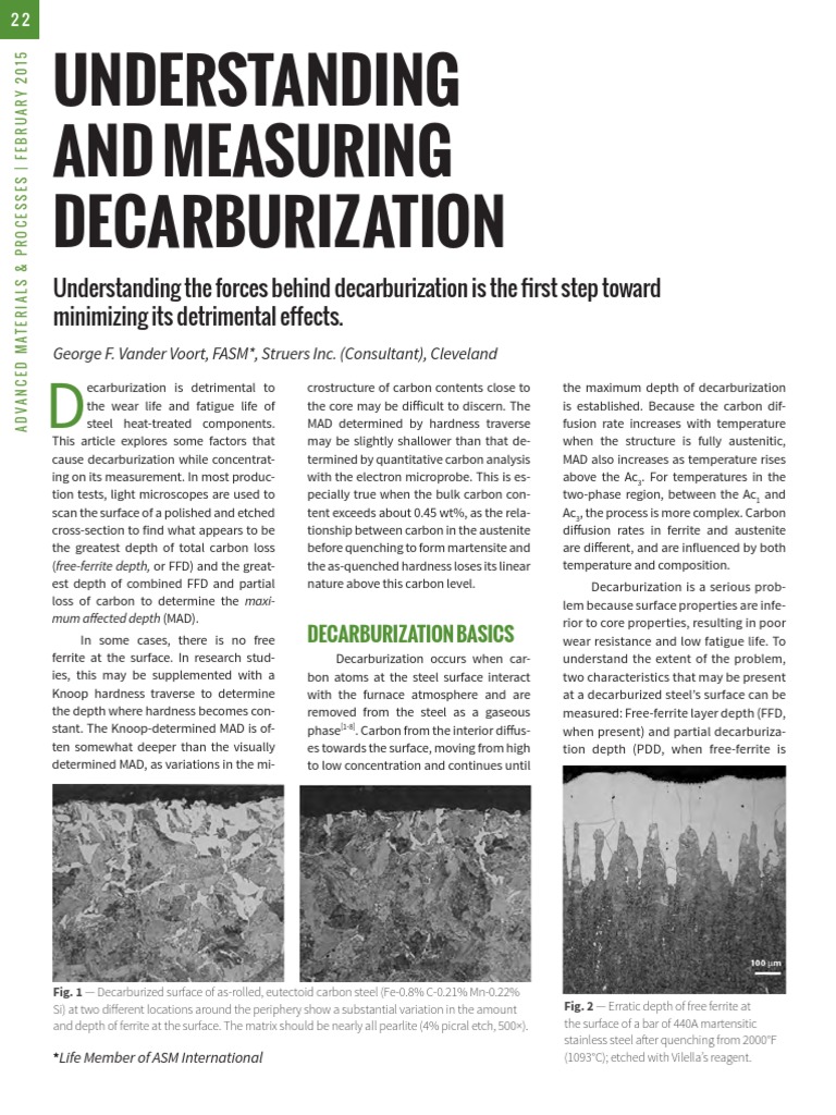 Measuring Decarburization in Steel | PDF | Heat Treating | Annealing ...