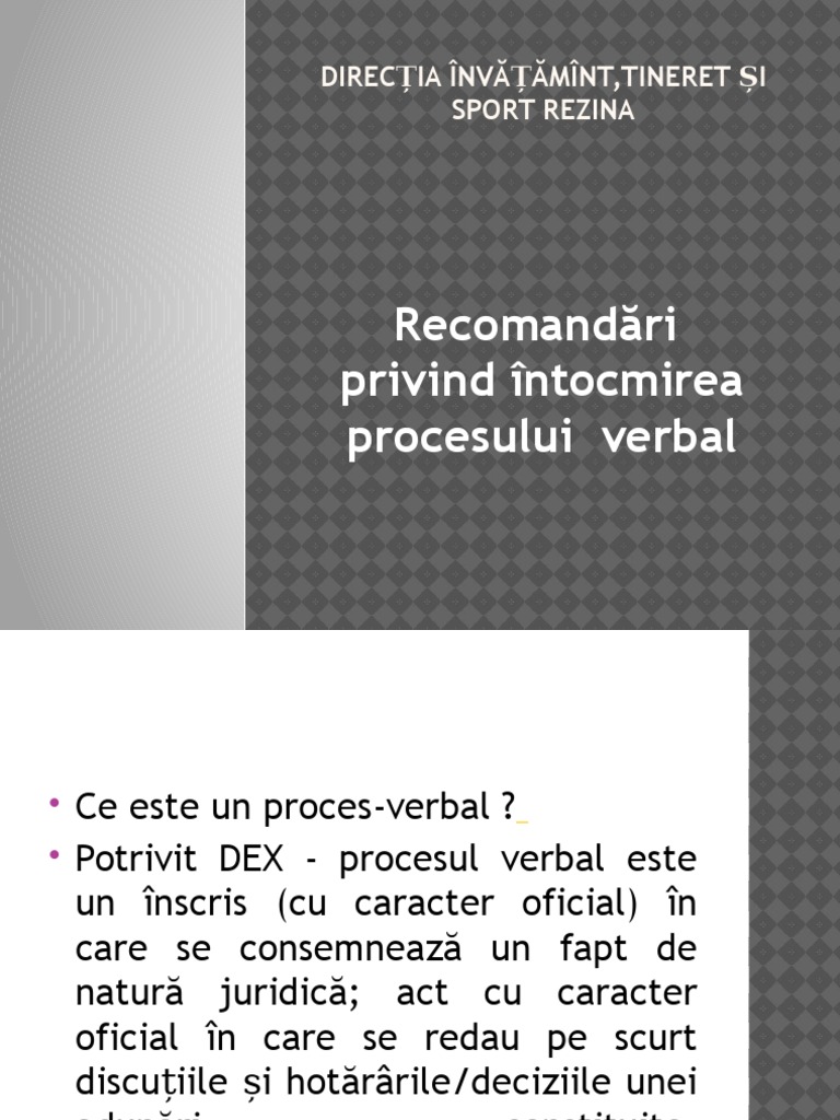 Proces - Verbal | PDF