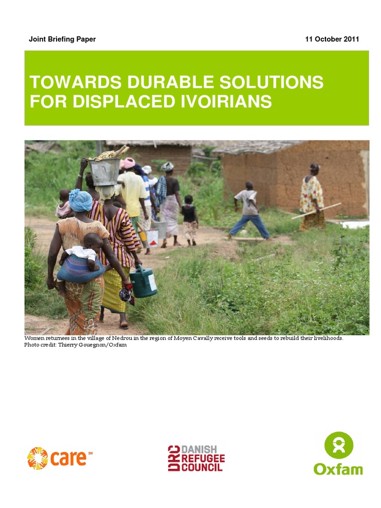 Towards Durable Solutions For Displaced Ivoirians | PDF | Internally Displaced Person | Food ...