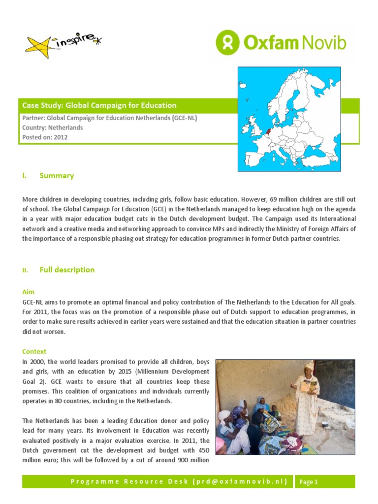 Case Study: Global Campaign For Education | PDF | Oxfam | Netherlands